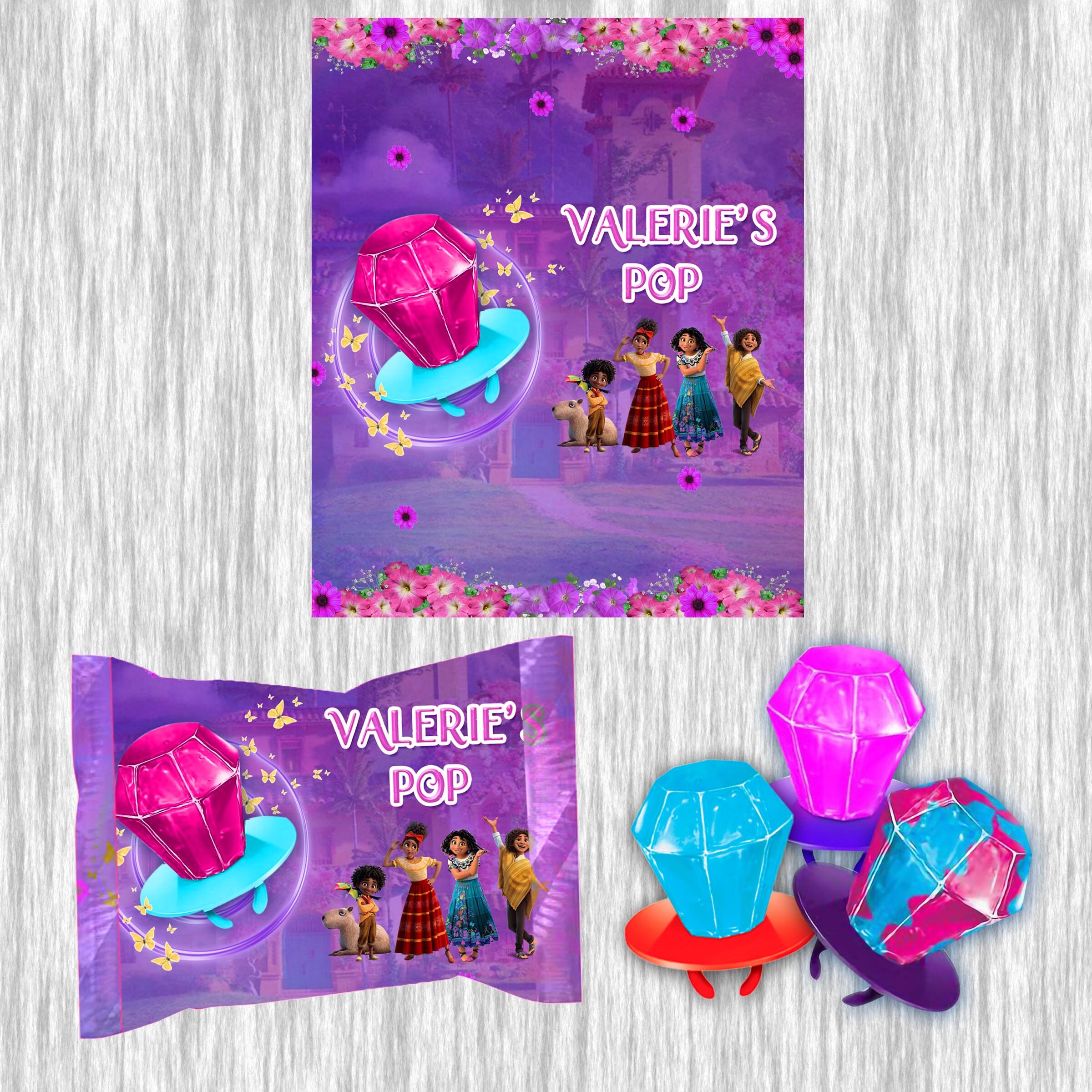 Encanto Ring Pop Label Sticker for Birthday Party Candy Favor - Digital ...