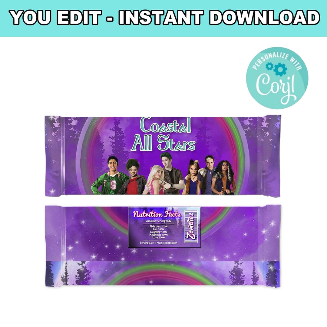 Zombies Candy Bar Labels Self-editing Instant Download - Etsy