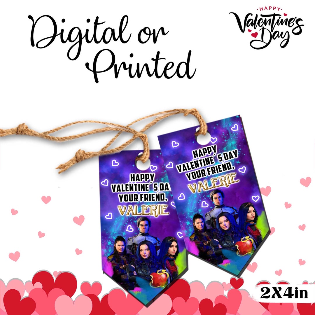 Descendants Valentine’s Day Gift Tags - Digital or Printed - Etsy