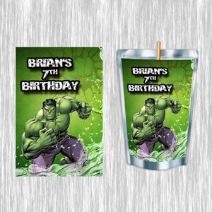 The Incredible Hulk Digital Juice Pouch Labels Instant Download Self ...