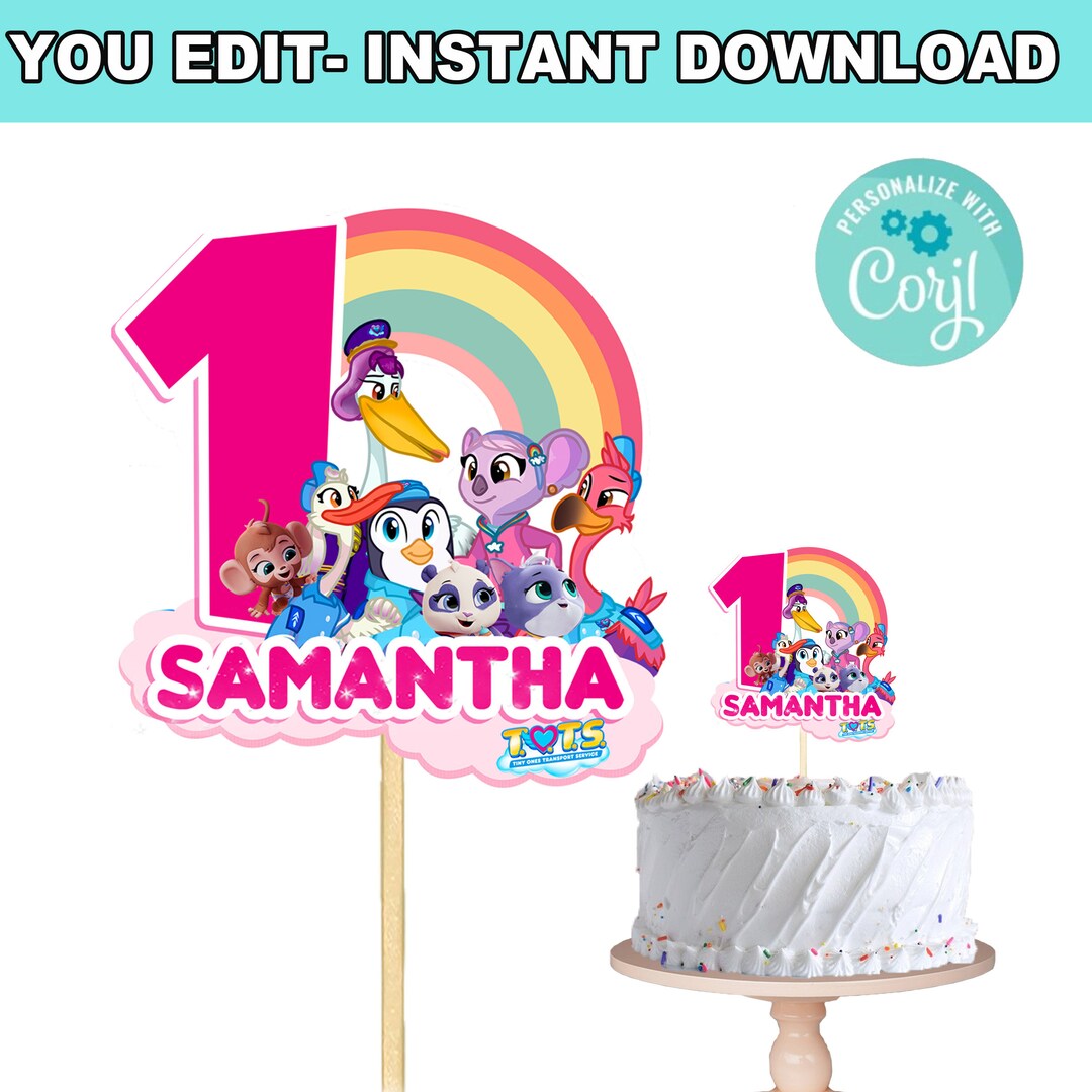TOTS Cake Topper | Self-editing | Instant Download - Etsy