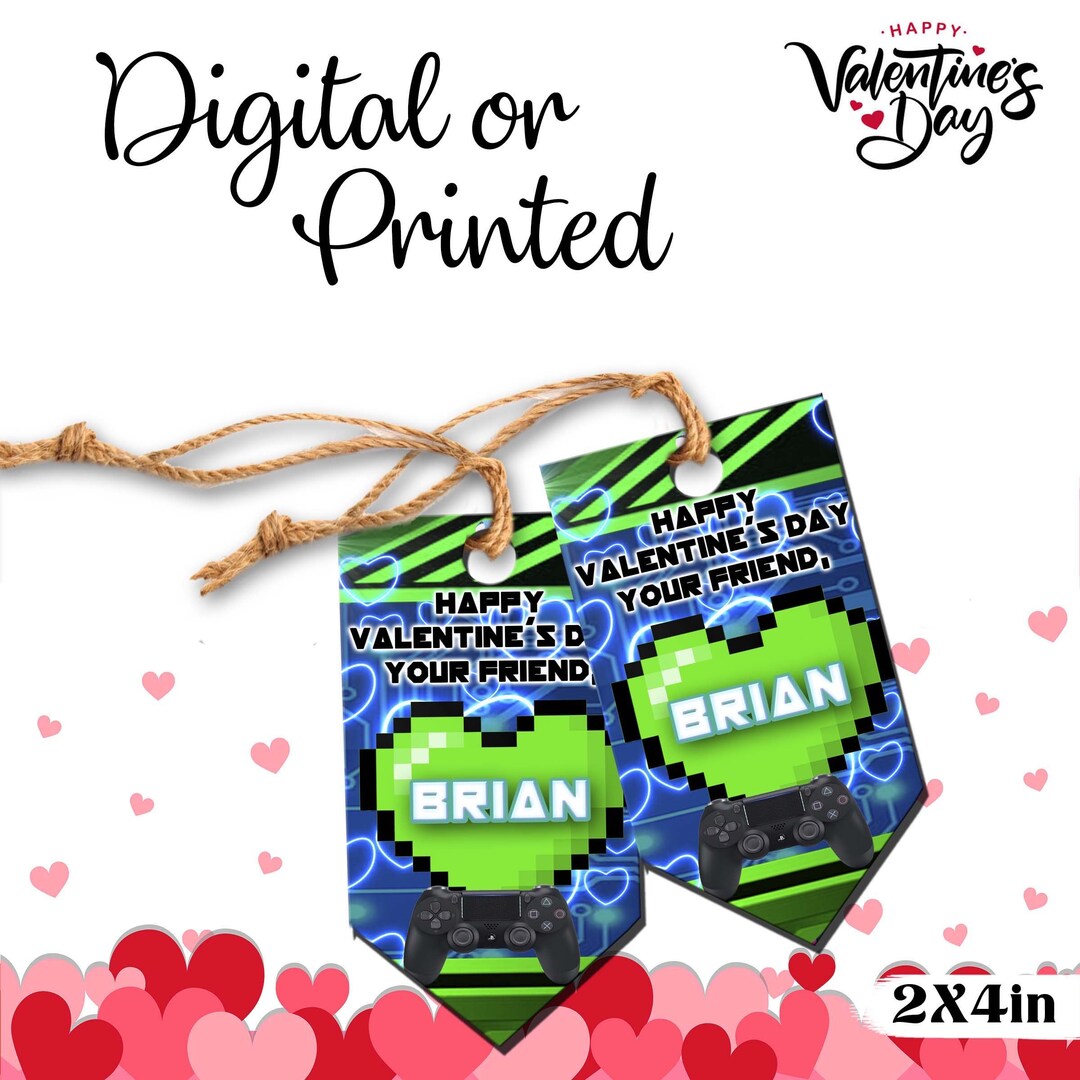 Video Game Valentine’s Day Gift Tags - Digital or Printed - Etsy