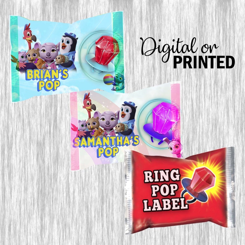 TOTS Ring Pop Label Sticker for Birthday Party Candy Favor - Digital ...