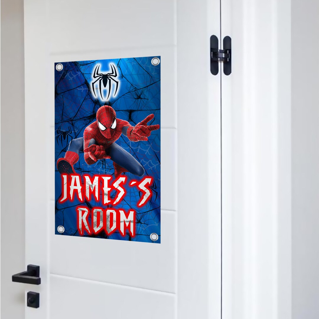 Spiderman Sign Room Door Nursery Decor Gift for Boy Girl Grandson ...