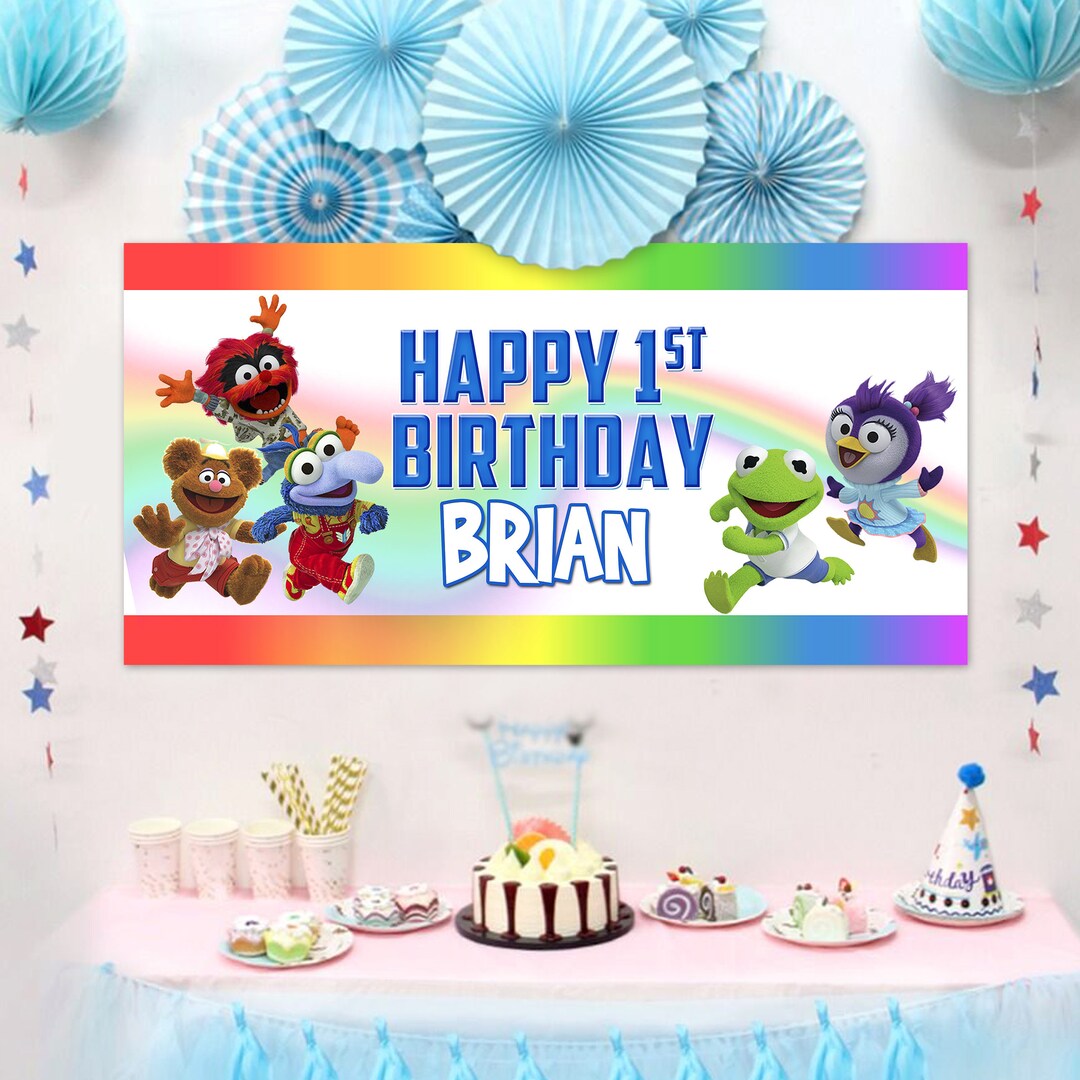 Muppet Babies Birthday Banner Weatherproof Vinyl for Party Decor ...