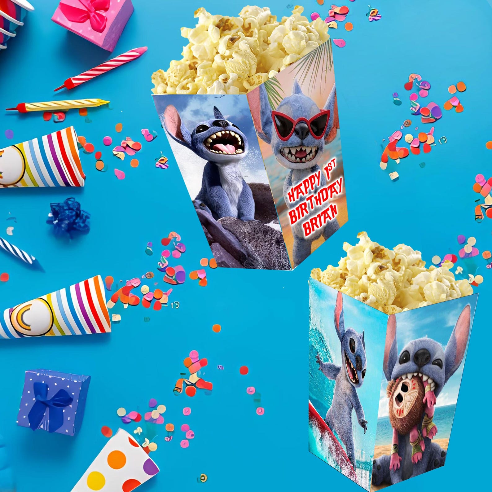 Stitch Live Action Popcorn Box for Birthday Party Candy Snack Favor - Etsy