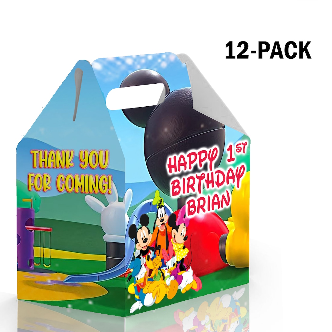 Mickey Mouse Club House Candy Gable Box for Birthday Party Favors 12 ...