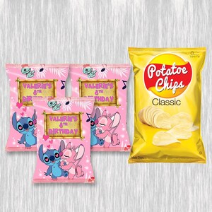 Stitch Chip Bags Label for Kids Birthday Party Favor Decor- Digital ...