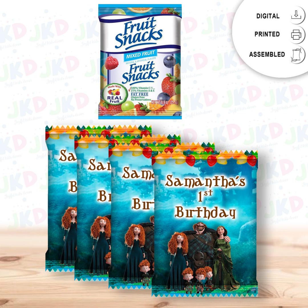 Brave Fruit Snack Label Sticker for Kids Birthday Party Favor Decor ...