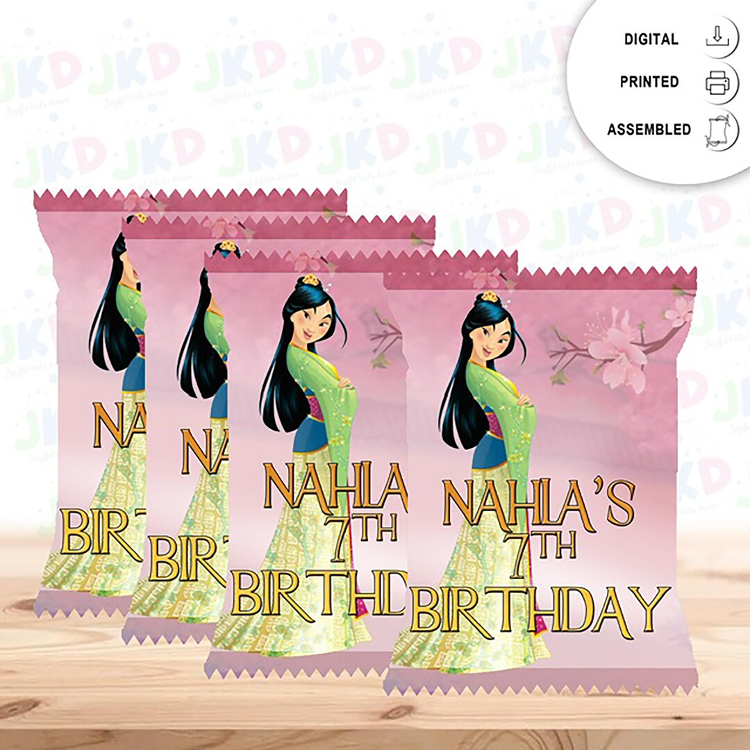 Mulan Chip Bags Digital Stickers or Finished Options - Etsy