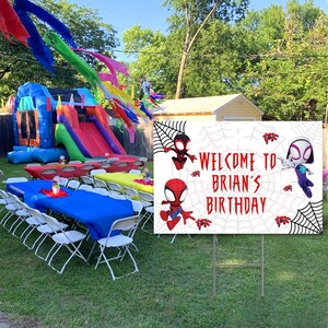 Spidey Yard Sign for Birthday Party Decor Weatherproof Stake Included ...