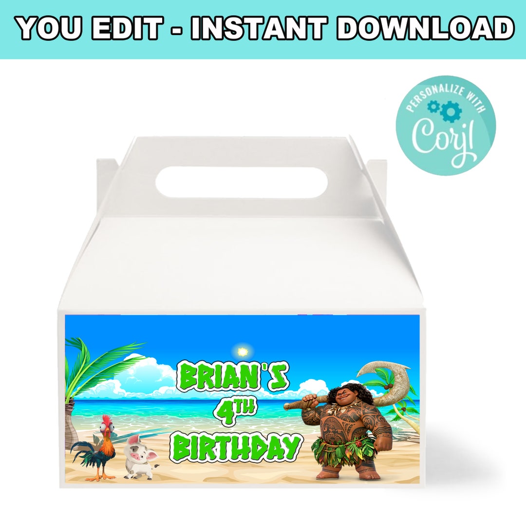 Maui Gable Box Label | Self-editing | Instant Download - Etsy