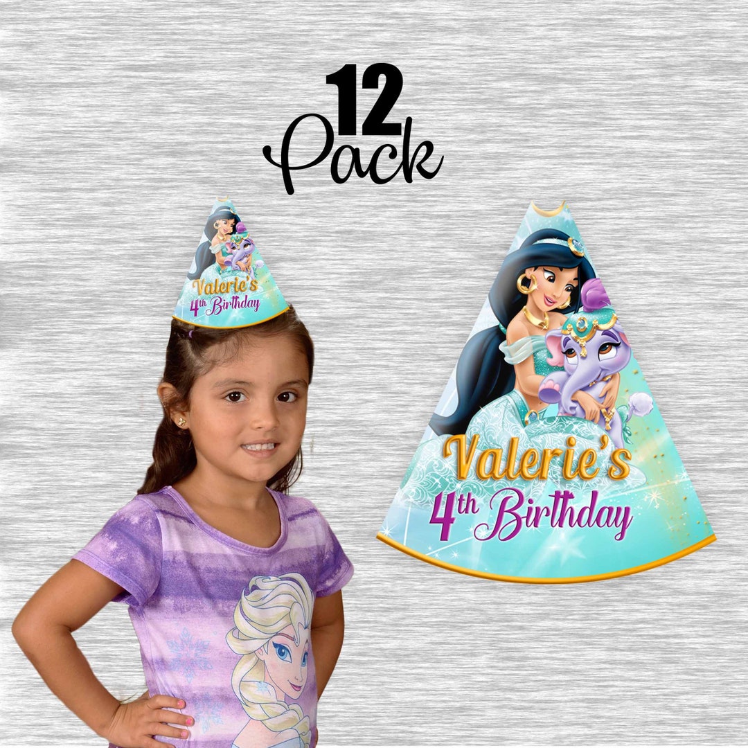 Jasmine Party Hats for Kids Birthday Favor - 12pack Customized - Etsy