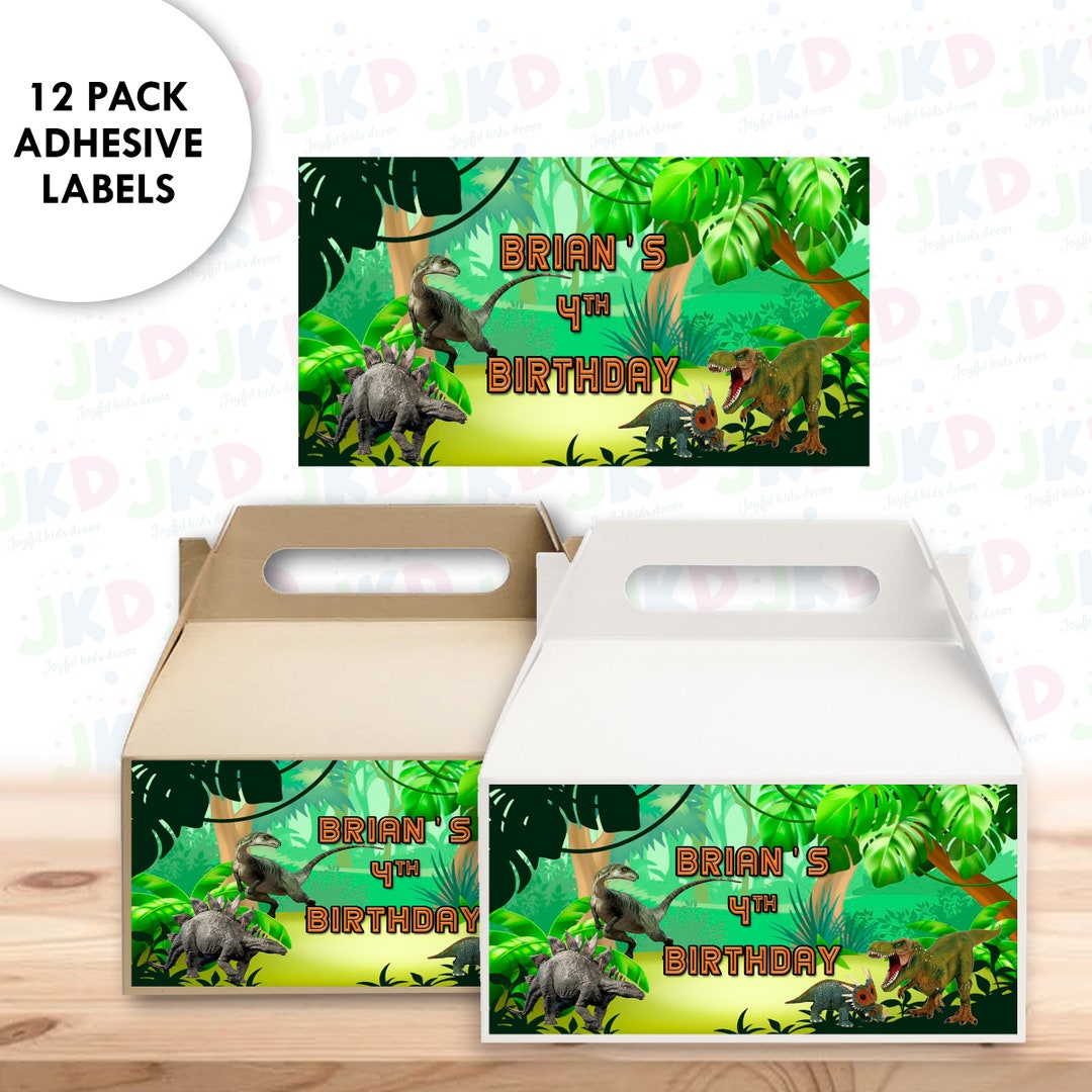 Dinosaurs Gable Box Labels | 12-pack Stickers | Size 6x3.25in - Etsy