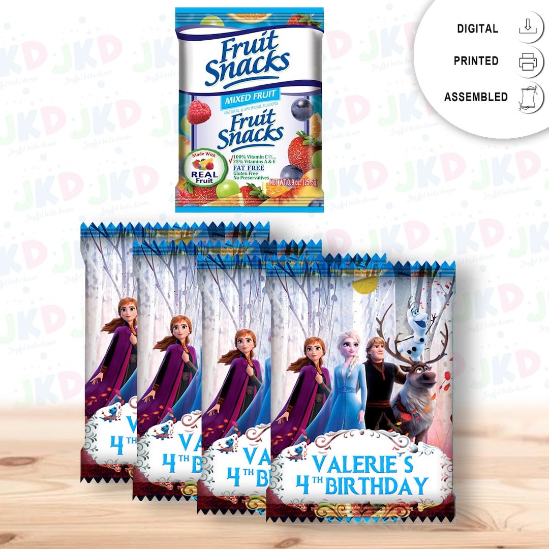 Frozen 2 Fruit Snack Label Sticker for Kids Birthday Party Favor Decor ...