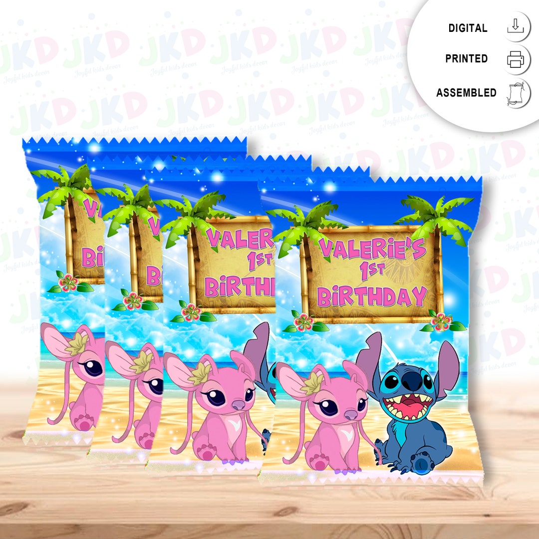 Stitch Chip Bags Label for Kids Birthday Party Favor Decor, Stickers or ...