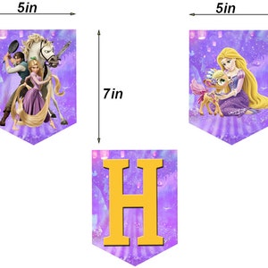 Tangled Birthday Banner for Wall Party Decor Customized With Ribbon ...