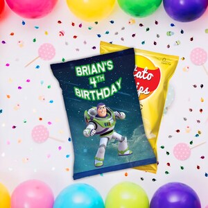 Buzz Lightyear Chip Bags Label for Kids Birthday Party Favor Decor ...