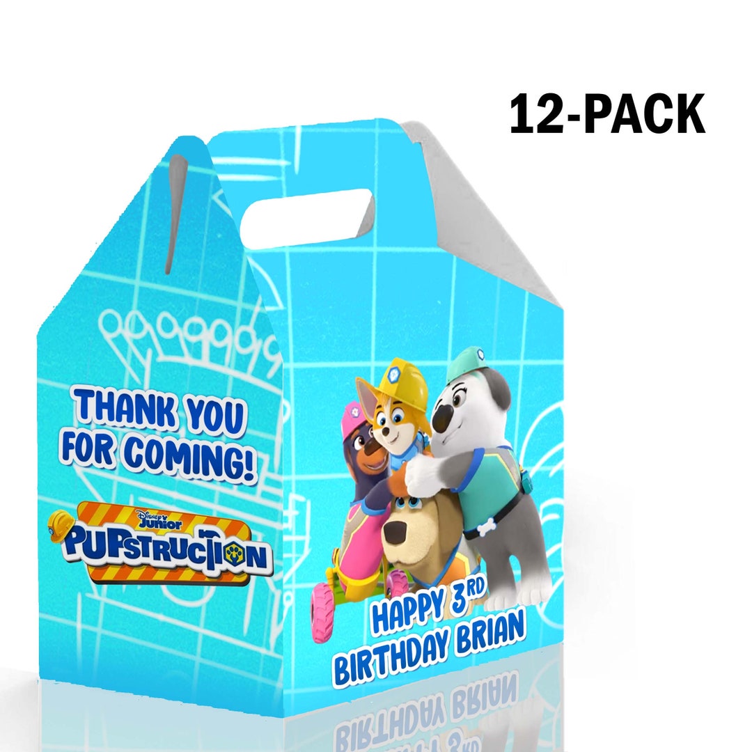 Pupstruction Candy Gable Box for Birthday Party Favors 12 Pack - 4.4x4 ...