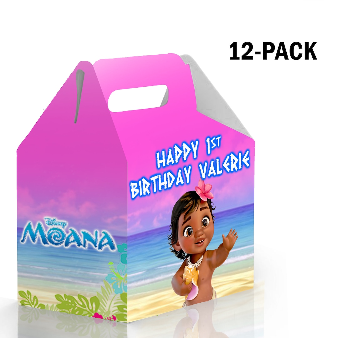 Baby Moana Candy Gable Box for Birthday Party Favors 12 Pack - 4.4x4 ...