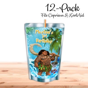 Maui Juice Pouch Label Sticker for Kids Birthday Party Favor Decor - Etsy
