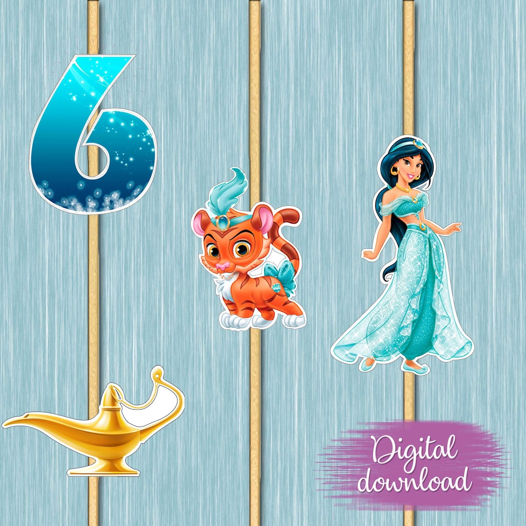 Jasmine Cake Topper Images - Party Decoration - YOU PRINT - Etsy