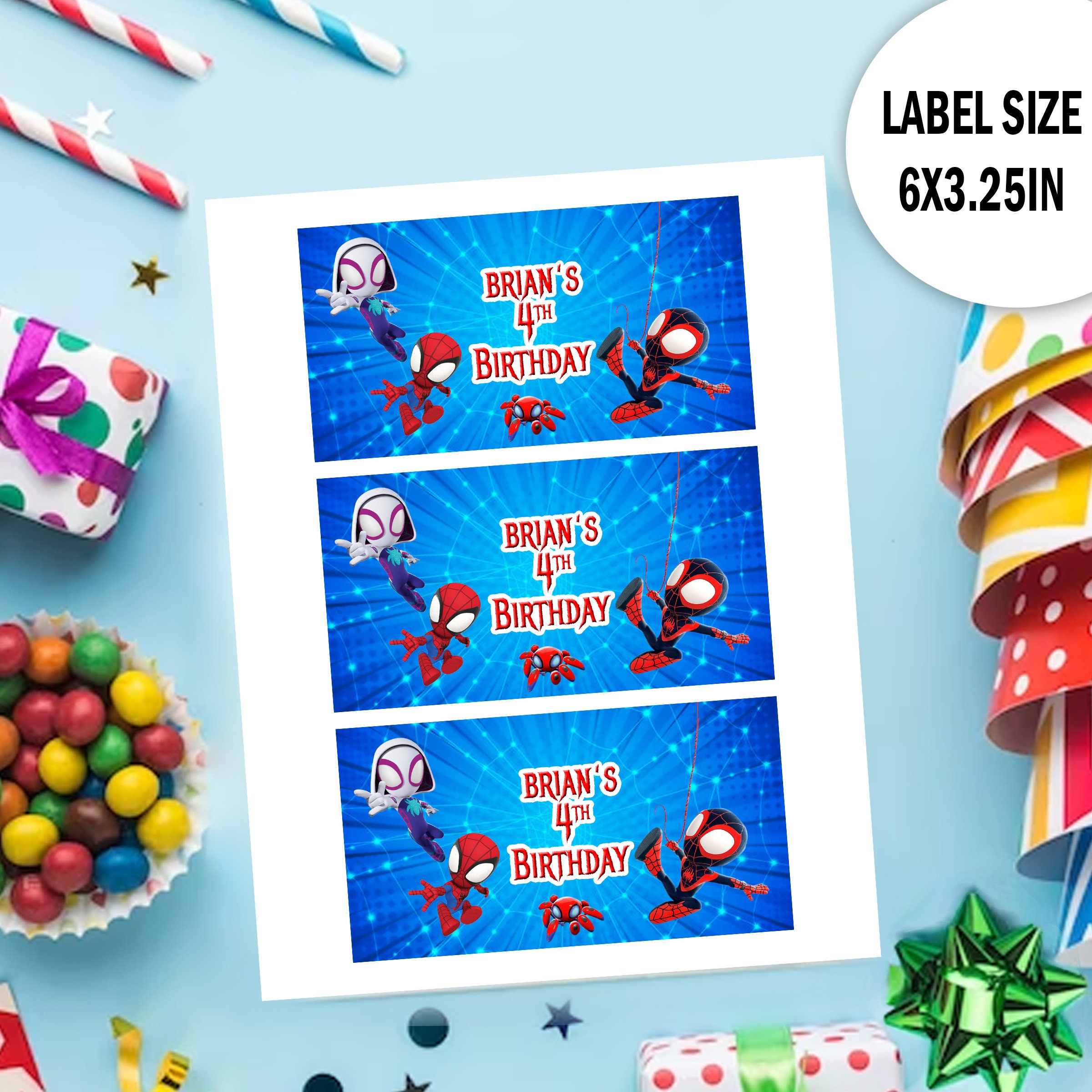 Spidey Gable Box Label Self-editing Instant Download - Etsy