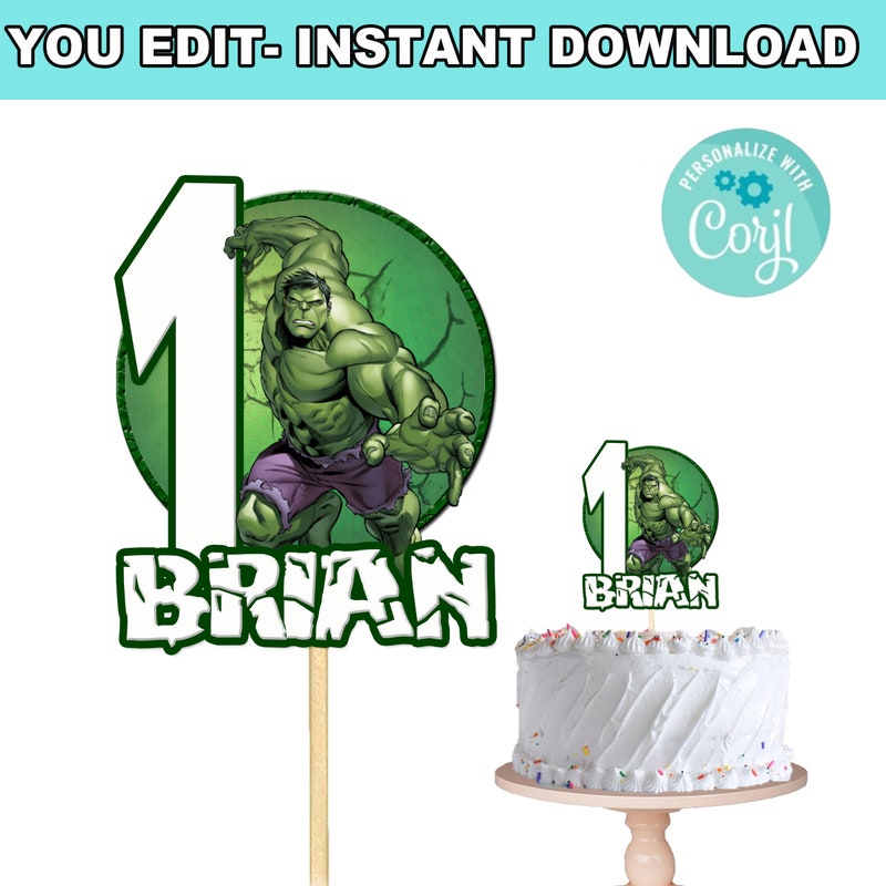 Hulk Cake Topper - Etsy