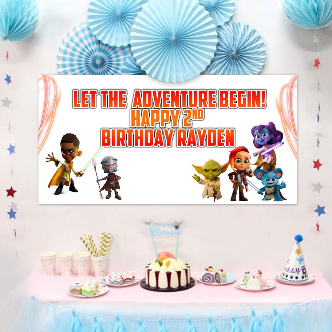 Star Wars Young Jedi Birthday Banner Weatherproof Vinyl for Party Decor ...