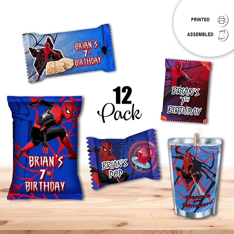 Spiderman Bundle Party Labels or Finished Snacks - Etsy