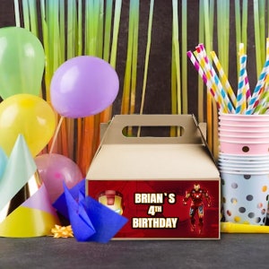 Iron Man Gable Box Label | Self-editing | Instant Download - Etsy