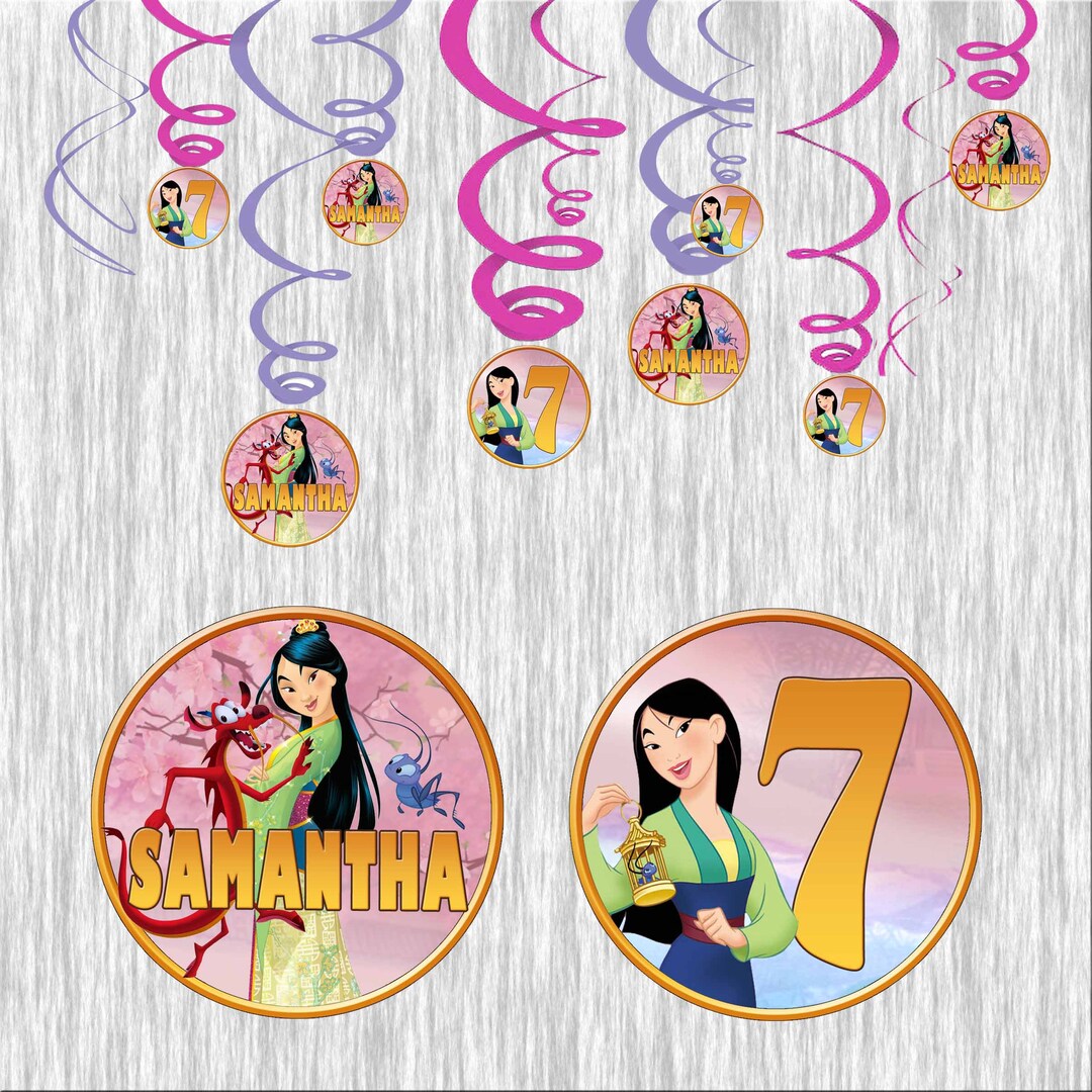 Mulan Swirl Decorations for Birthday Party - 12pack - Etsy