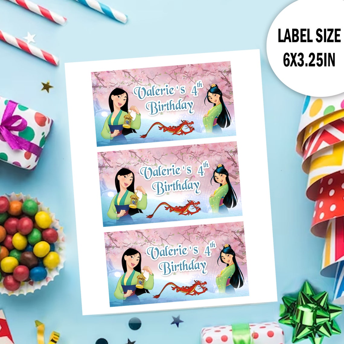 Mulan Gable Box Labels 12-pack Stickers Size 6x3.25in - Etsy