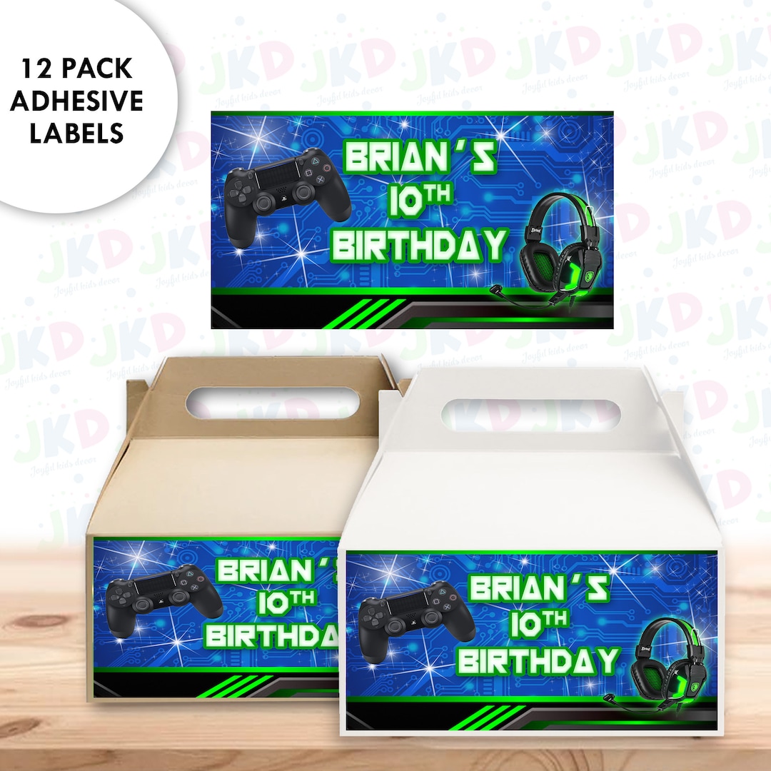 Videogame Gable Box Labels | 12-pack Stickers | Size 6x3.25in - Etsy