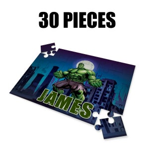 The Incredible Hulk Puzzle With Name Kids Jigsaw Gift for Son Daughter ...
