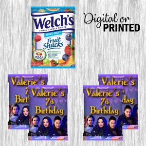 Descendants Fruit Snack Label Sticker for Kids Birthday Party Favor ...