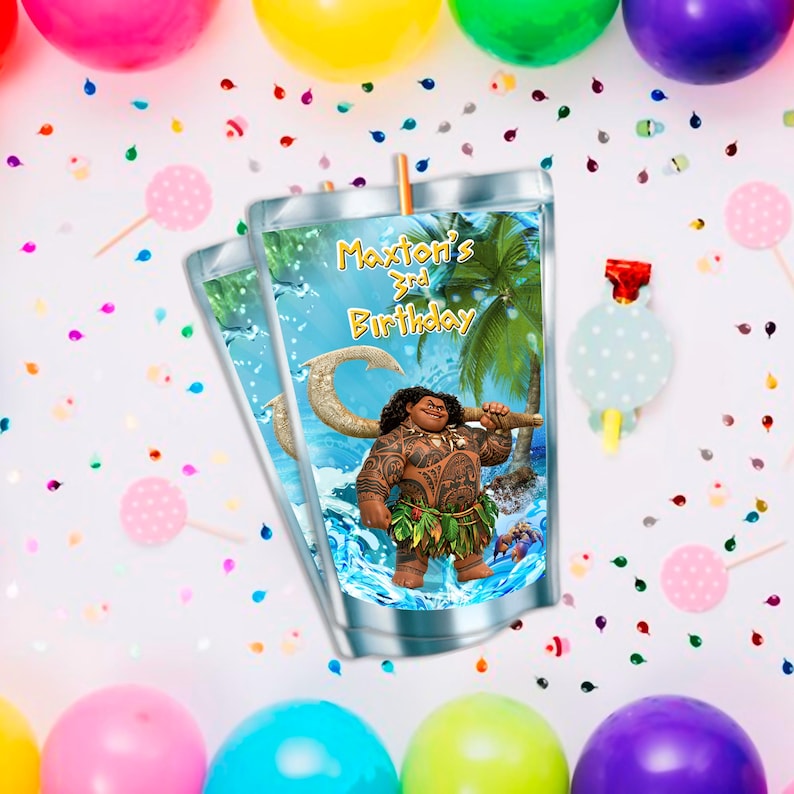 Maui Digital Juice Pouch Labels Instant Download Self-editable Custom ...