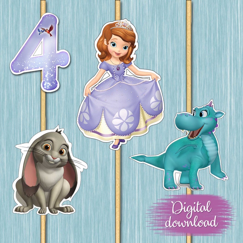 Sofia the First Cake Topper Images Party Decoration YOU - Etsy