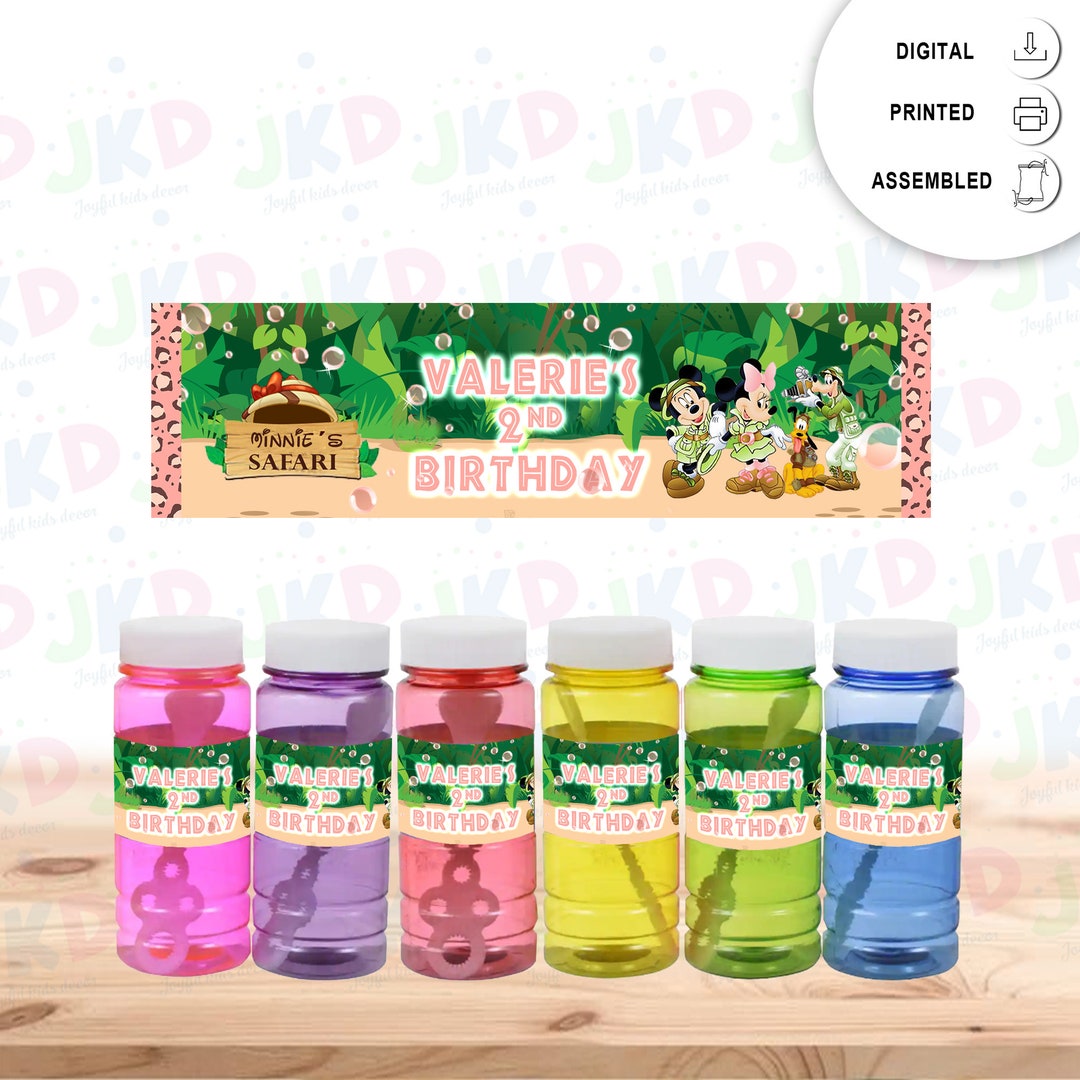 Minnie Mouse Safari Bubbles - Digital and Physical Options - Etsy