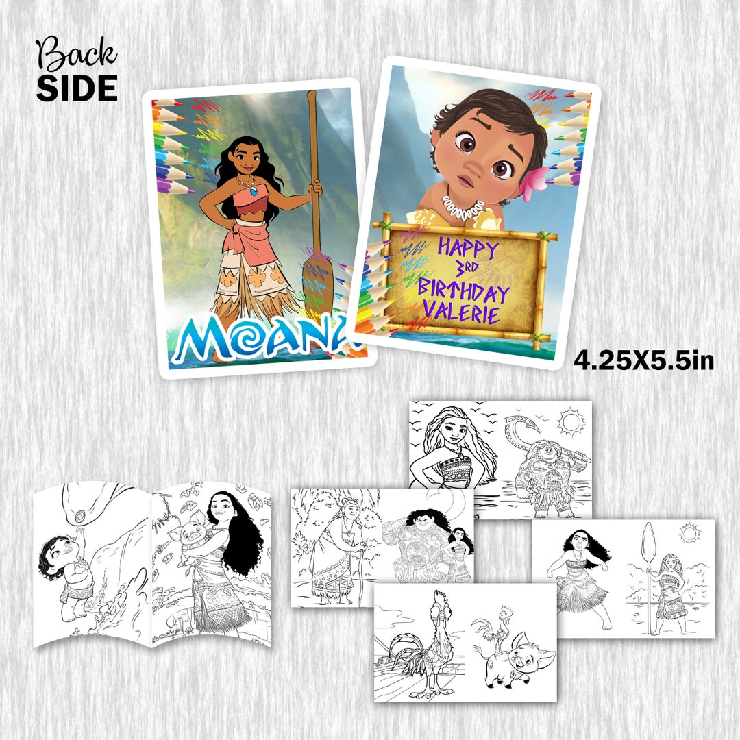 Moana Mini Coloring Books With Crayons 12pk - Etsy