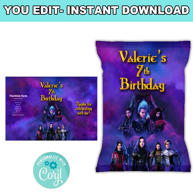 Descendants Printable Labels - Etsy