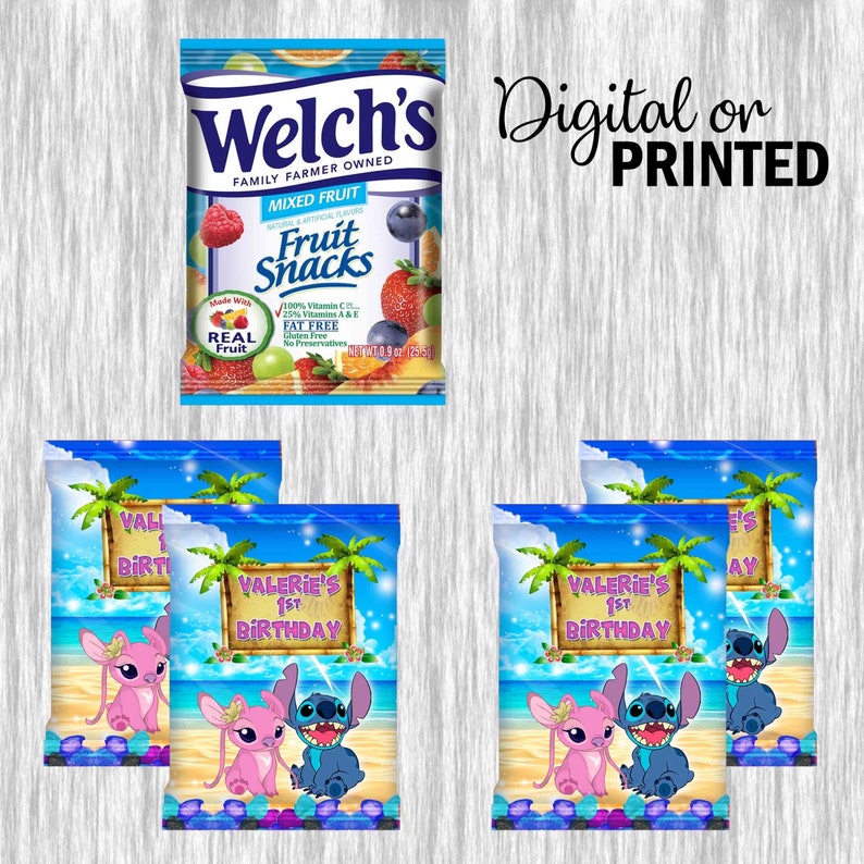 Stitch Fruit Snack Digital and Physical Options - Etsy
