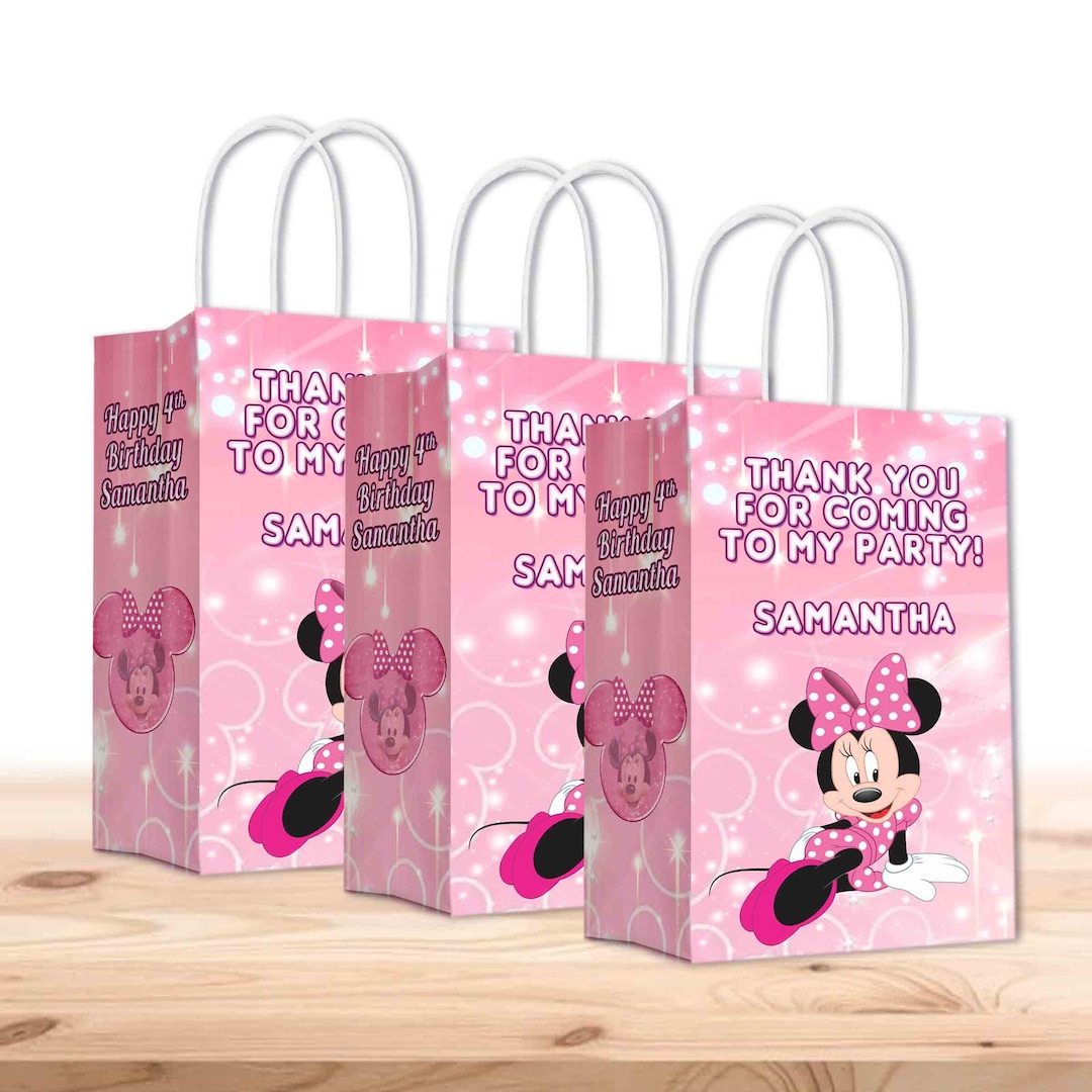 Minnie Mouse Bags With Handles for Kids Gift Favor Birthday Party ...