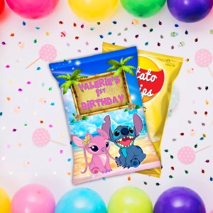 Stitch Chip Bags Label for Kids Birthday Party Favor Decor, Stickers or ...
