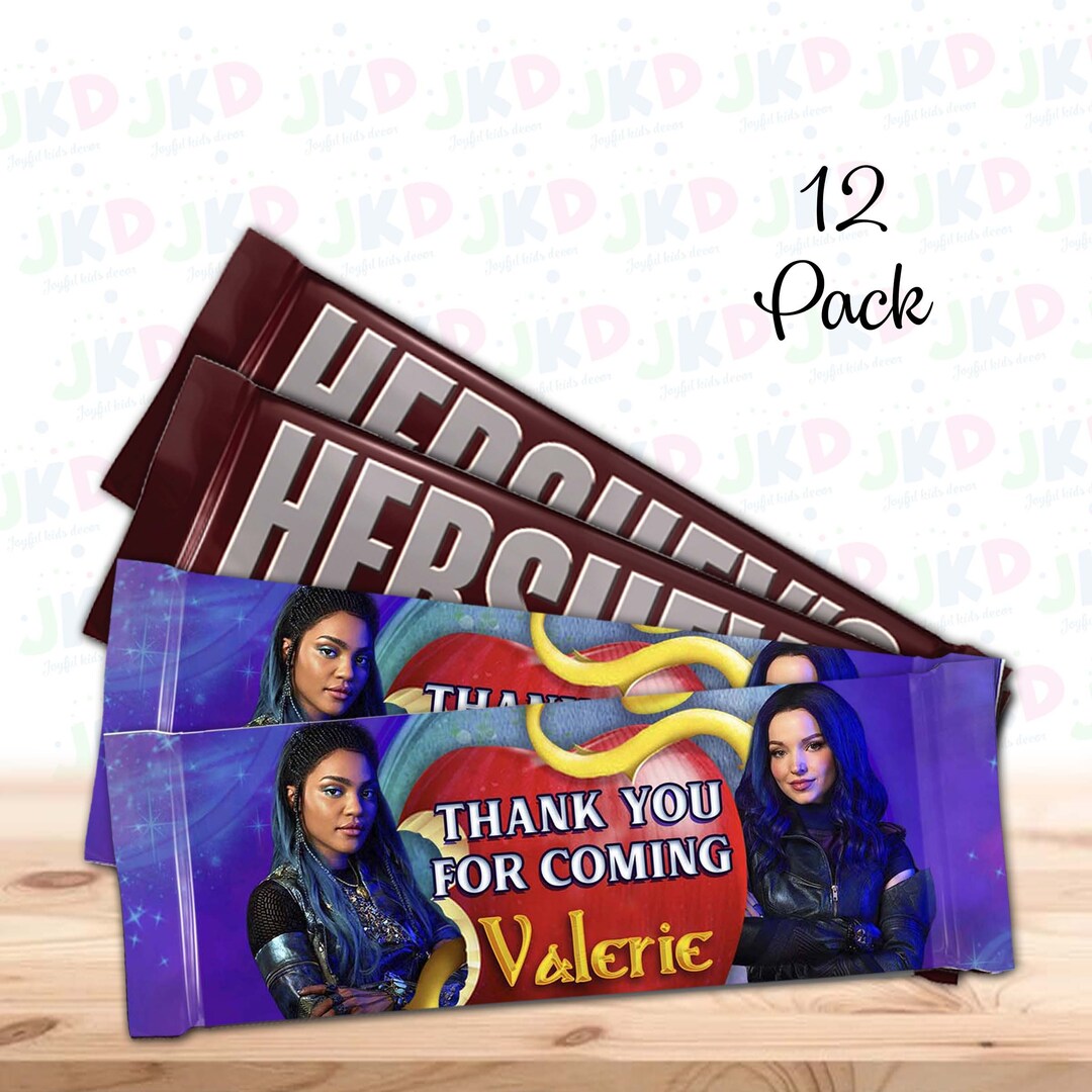 Descendants Candy Bar Labels for Party Decor Chocolate Birthday Favor ...