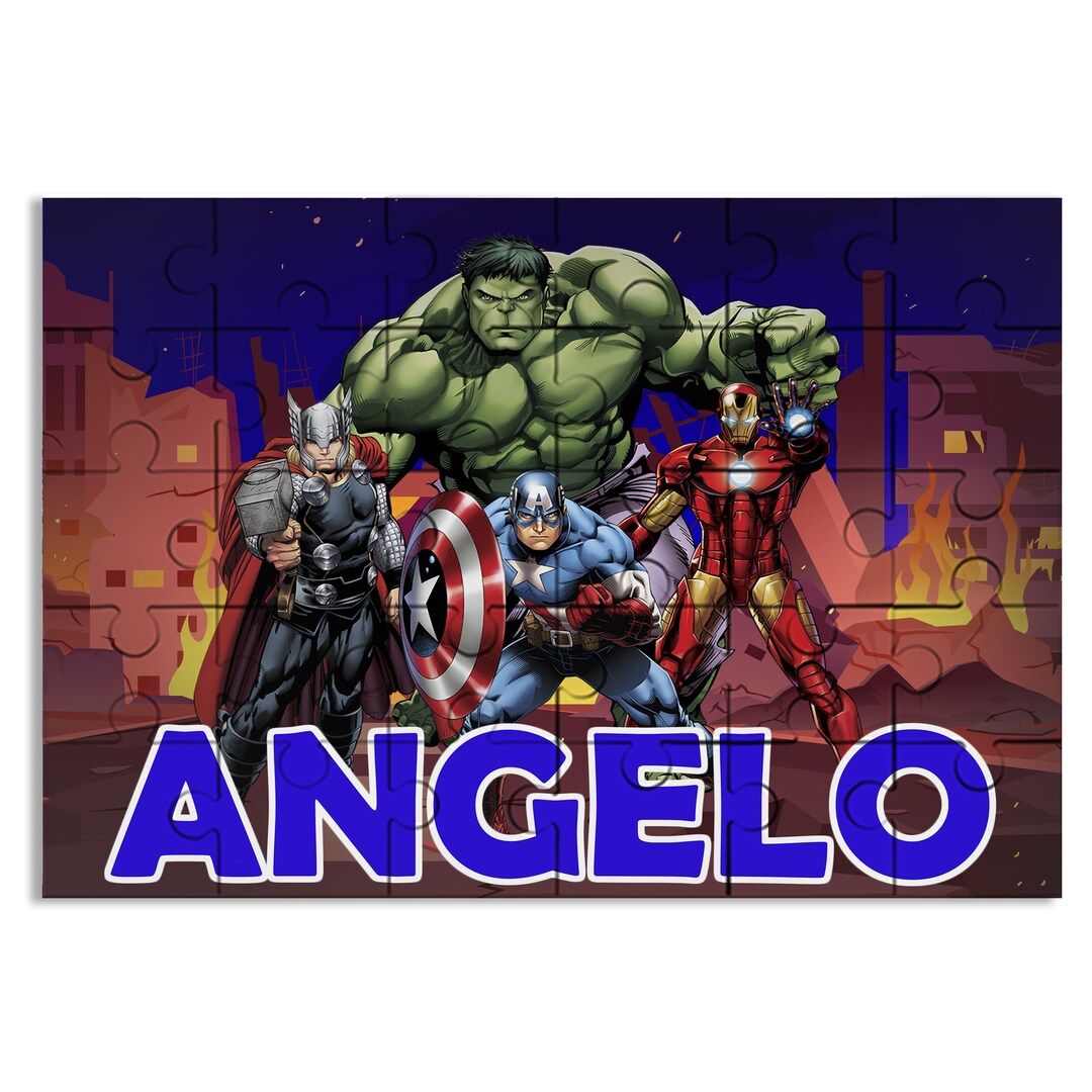 Avengers Puzzle With Name Kids Jigsaw Gift Son Daughter Birthday ...