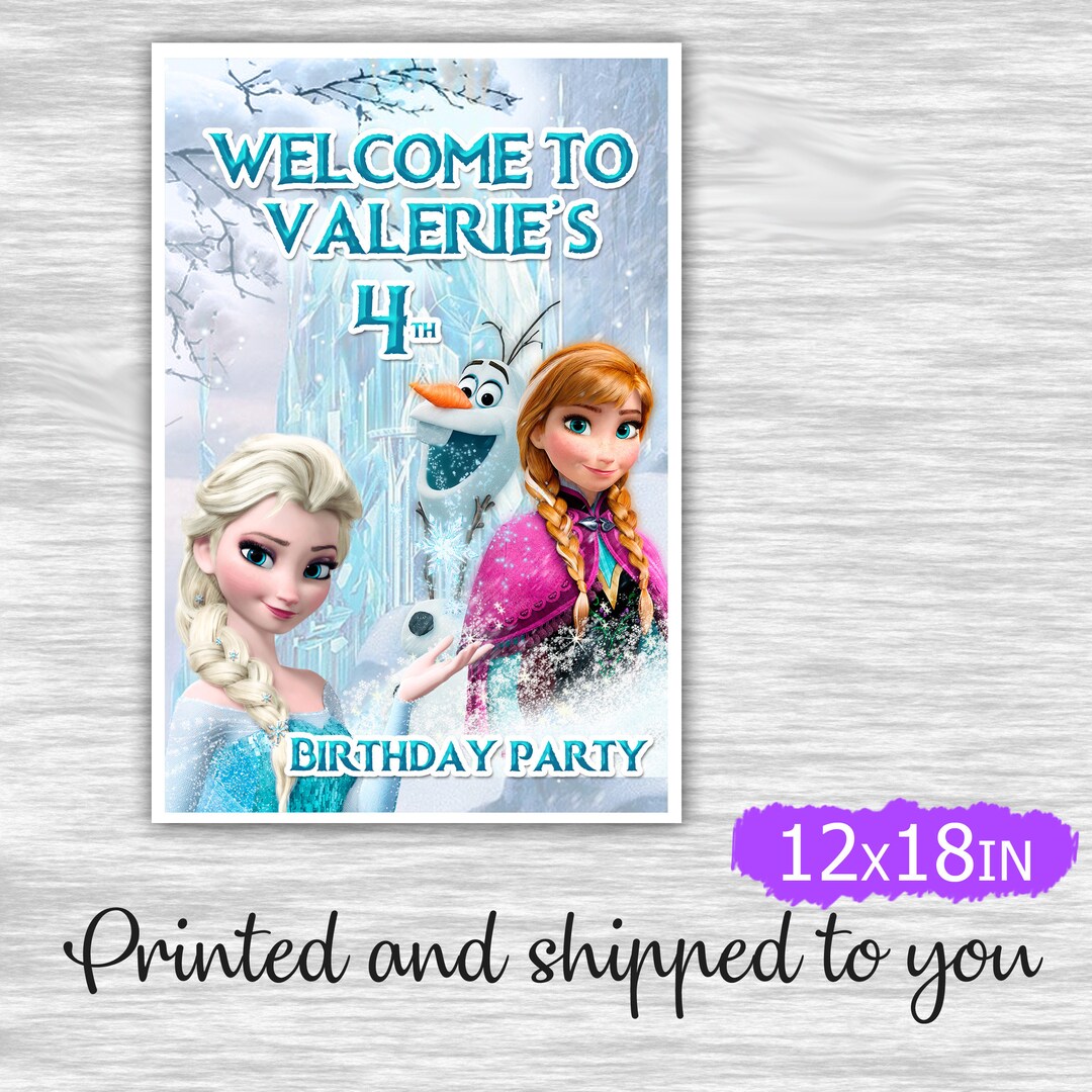 Frozen Welcome Sign for Birthday Party Wall Door Decor - Hardcover ...