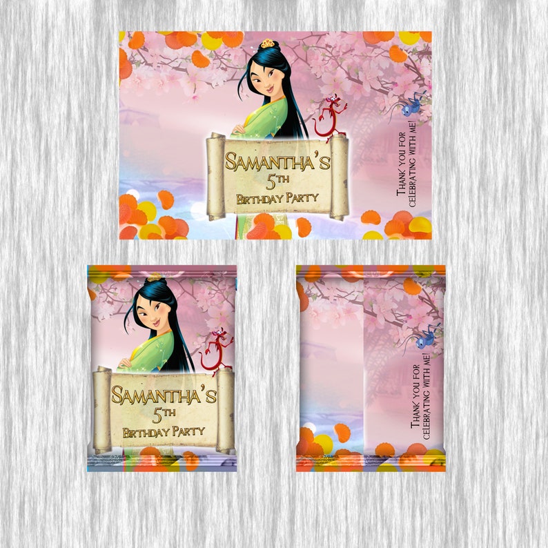 Mulan Bundle Party Labels or Finished Snacks - Etsy