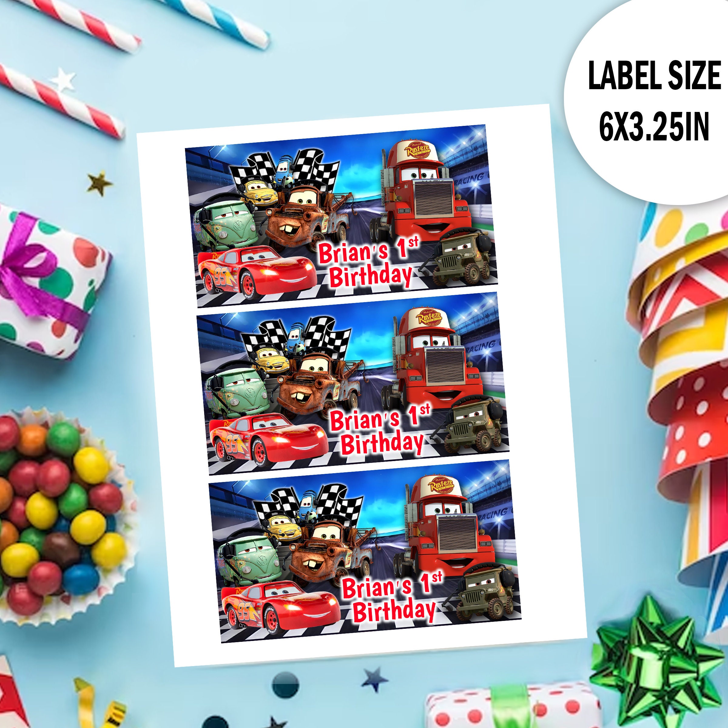 Cars Gable Box Label Self-editing Instant Download - Etsy