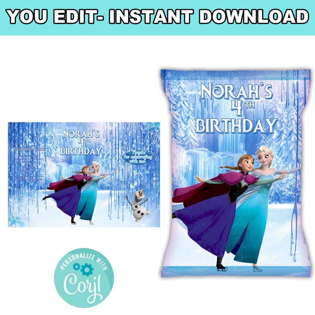 Digital Chip Bag Labels Instant Download Corjl Self-editable Custom ...